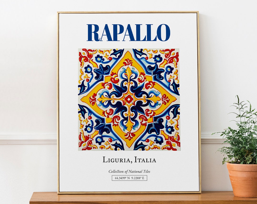 Rapallo, Liguria, Italy, Aesthetic Traditional Maiolica Tile, Wall Art ...