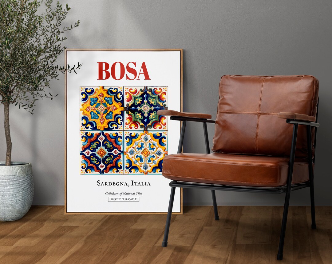 Bosa, Sardegna, Italy, Aesthetic Traditional Maiolica Tile, Wall Art ...