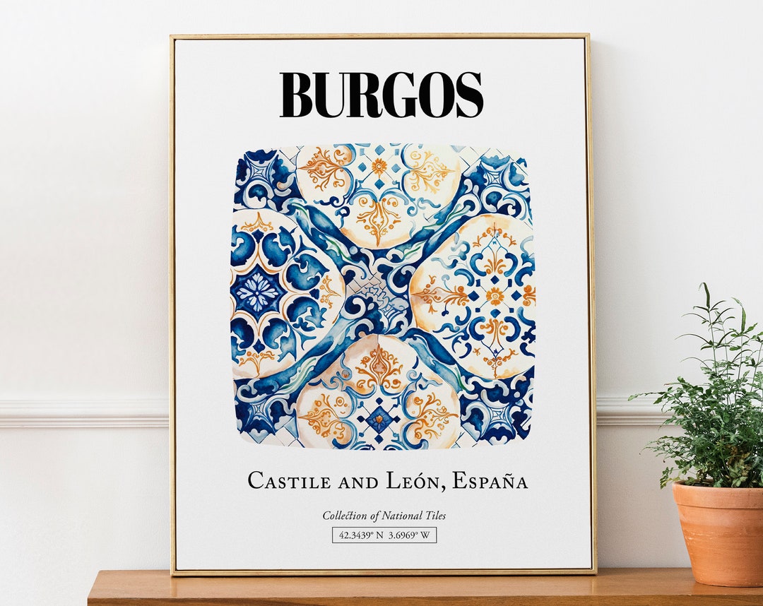 Burgos, Castile and León, Spain Classic Tile Pattern Artistic Wall ...