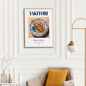 Yakitori on Maiolica Tile Plate, Traditional Japanese Food Wall Art ...