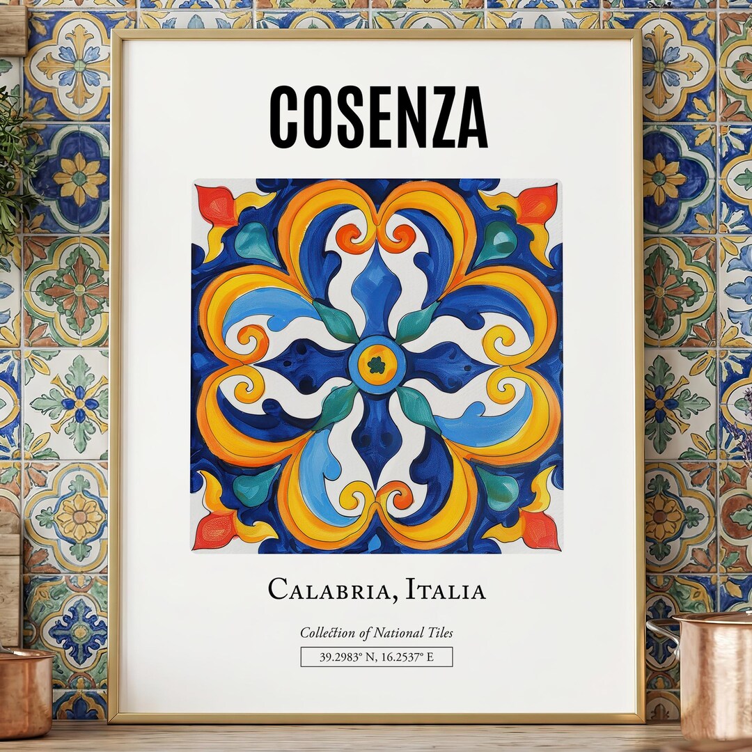 Calabria Italy Art Print: Traditional Maiolica Tile Kitchen Decor ...