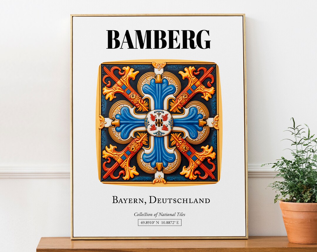 Bamberg, Bayern, Germany, Traditional Tile Pattern Aesthetic Wall Art ...