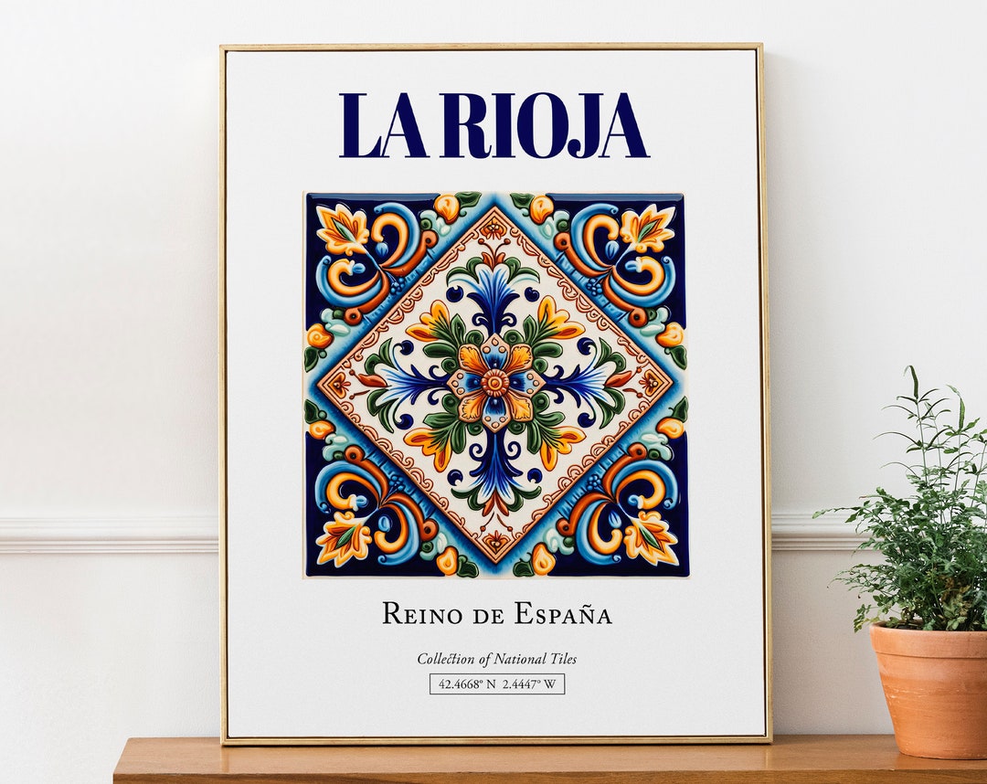 La Rioja, Spain, Aesthetic Traditional Tile, Wall Art Print Poster ...