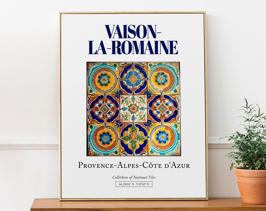 French Tile Art Print, Vaison-la-romaine Poster, Dorm Wall Decor - Etsy