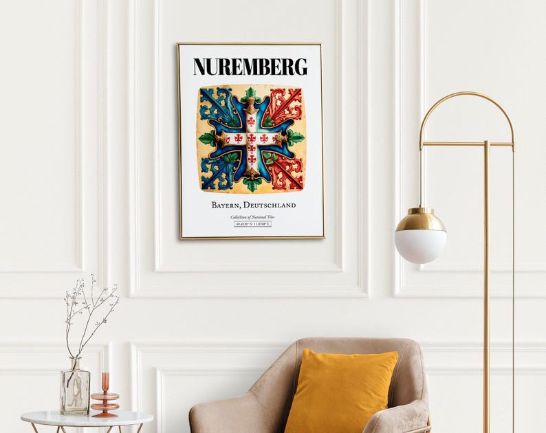 Nuremberg Tile Pattern Print: Traditional German Wall Art Decor - Etsy