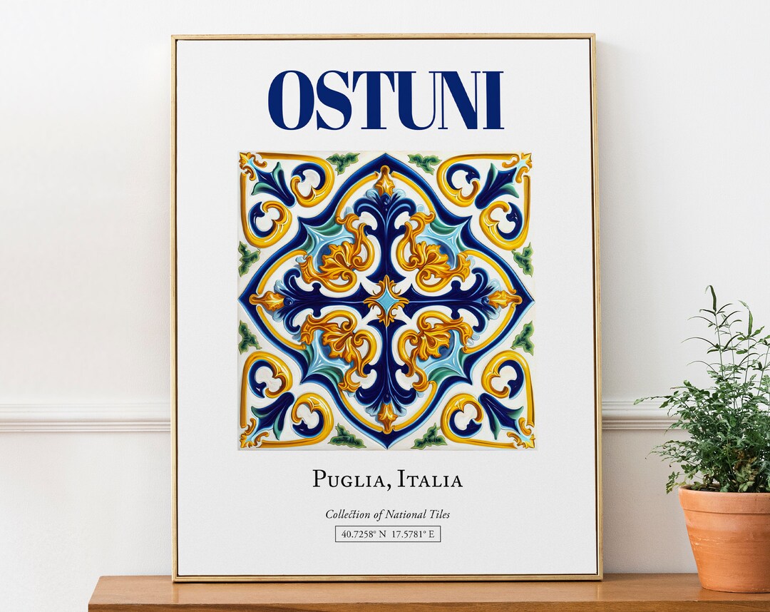 Ostuni, Puglia, Italy, Aesthetic Folk Traditional Maiolica Tile, Wall ...