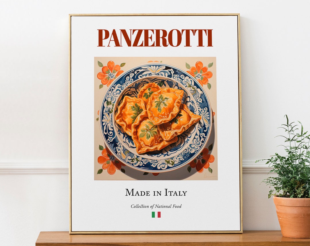 Panzerotti on Maiolica Tile Plate, Traditional Italian Food Wall Art ...