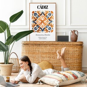 Cádiz Tile Design Wall Art Print Poster, Andalusia, Spain - Etsy