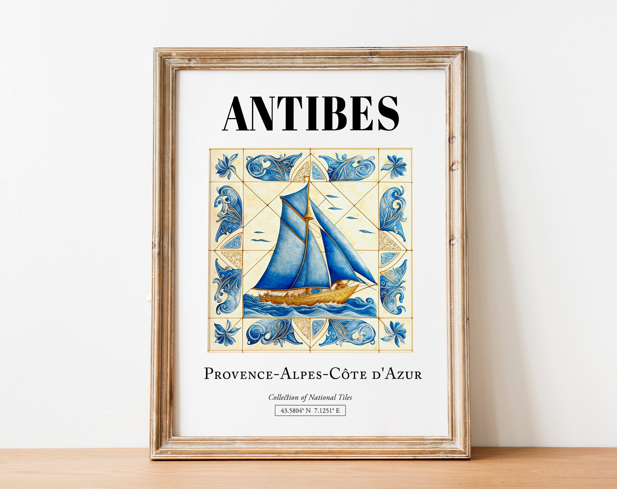 Antibes France Sea Yach Tile Pattern Aesthetic Wall Art - Etsy