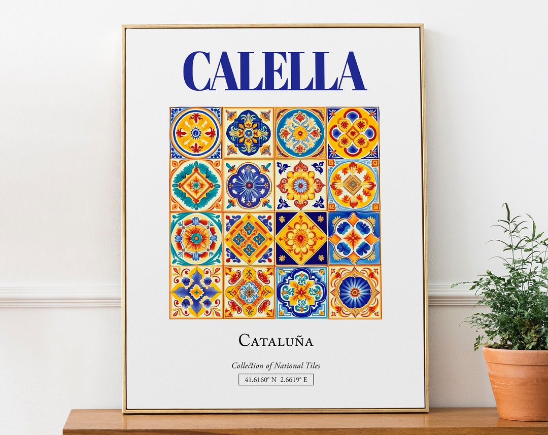 Calella, Cataluña, Spain, Aesthetic Folk Traditional Tile, Wall Art ...
