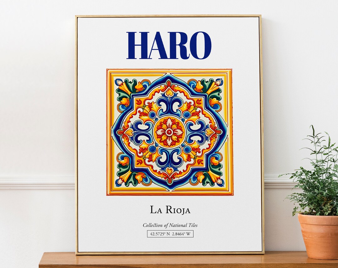 Haro, La Rioja, Spain, Aesthetic Traditional Tile, Wall Art Décor Print ...
