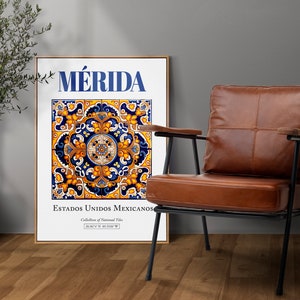 Mérida, Mexico, Aesthetic Traditional Tile, Wall Art Décor Print Poster ...