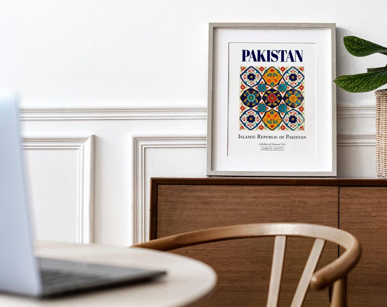 Pakistan Tile Art Print, Traditional Floral Decor - Etsy