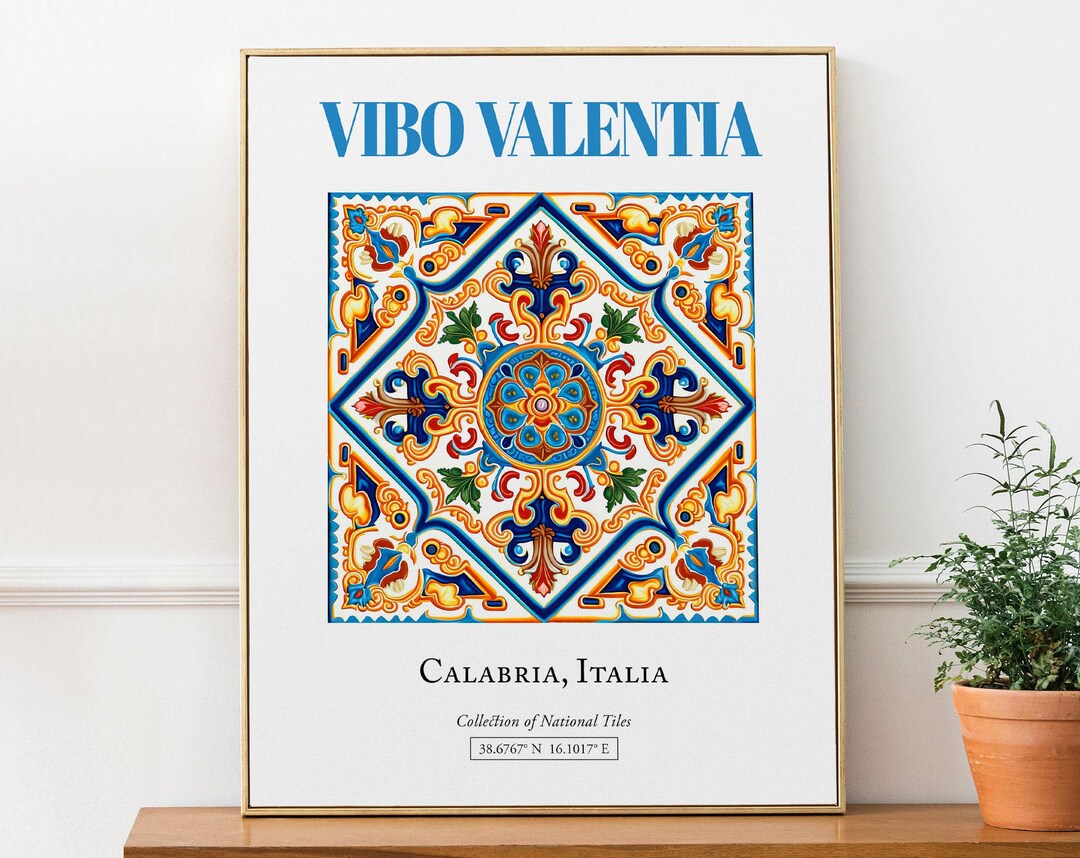 Calabria Italy Tile Art Print, Folk Maiolica Decor - Etsy