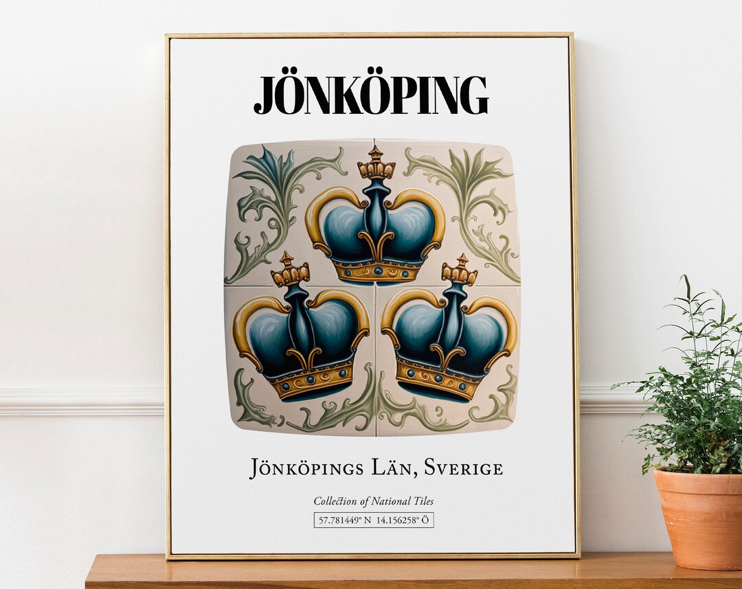 Jönköping, Sweden (sverige), Traditional Tre Kronor (three Crowns) Tile ...