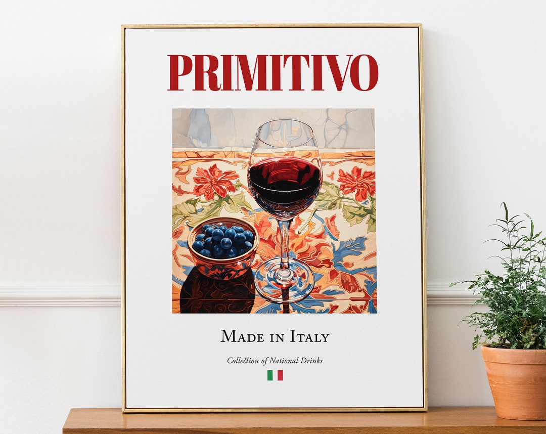 Primitivo on Maiolica Tile, Traditional Italian Beverage (drink) Print ...
