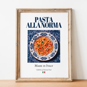 Pasta Alla Norma on Maiolica Tile Plate, Traditional Italian Food Wall ...