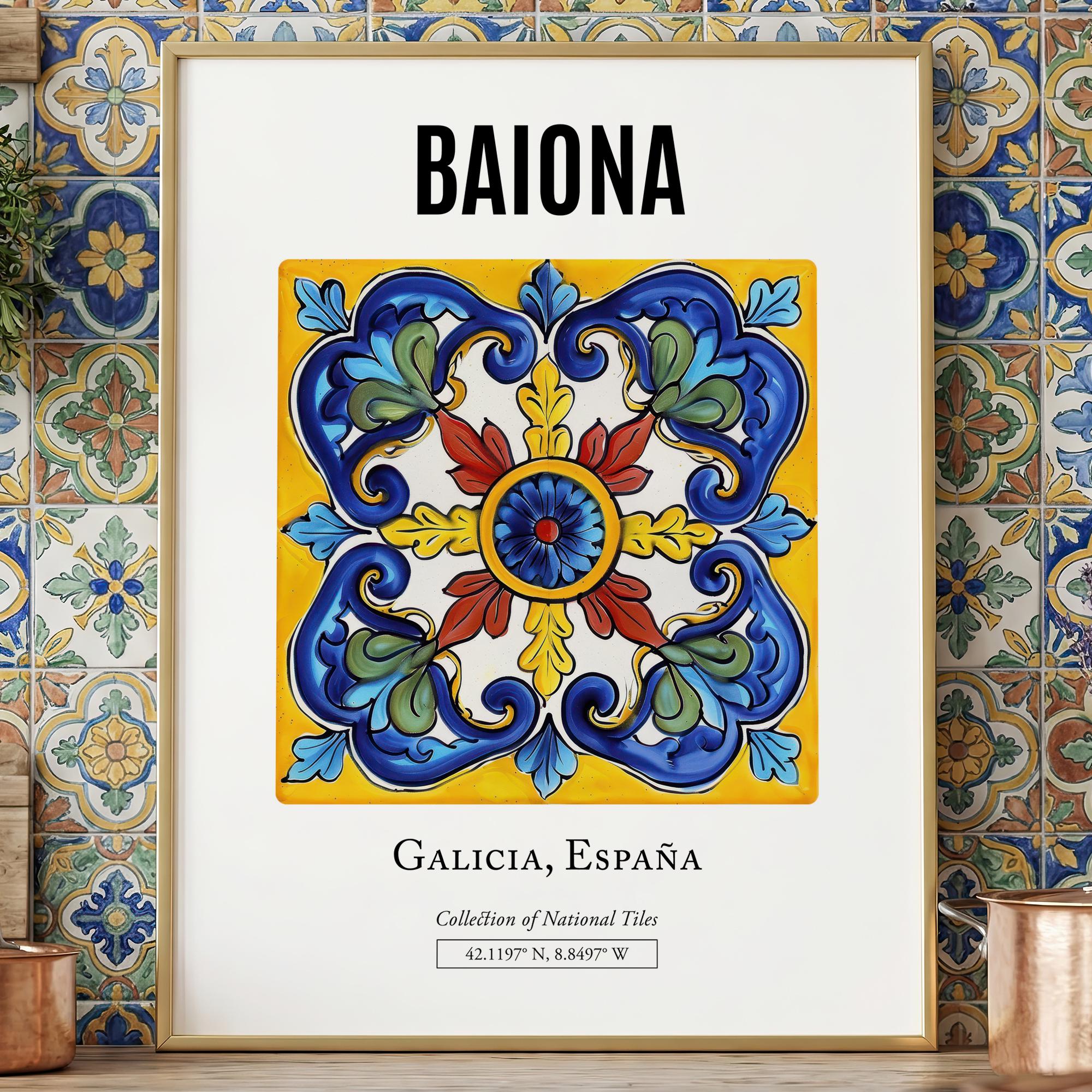Baiona Galicia Tile Art Print, Spanish Wall Decor - Etsy