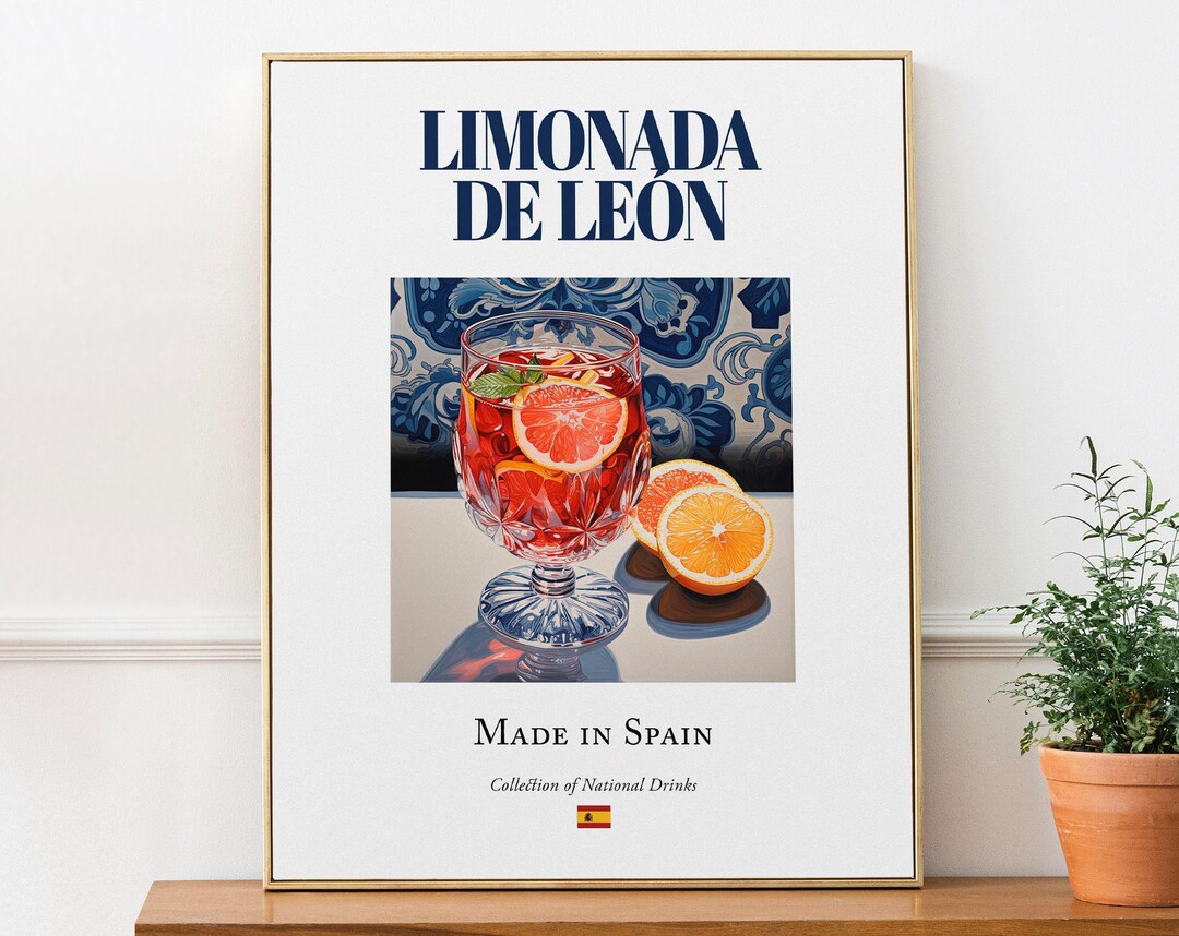 Limonada De León Print, Traditional Spanish Drink Poster, Kitchen & Bar ...