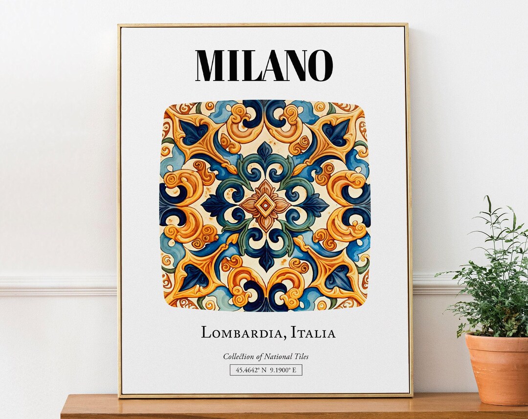 Milan Tile Pattern Print, Italian Wall Art Decor - Etsy