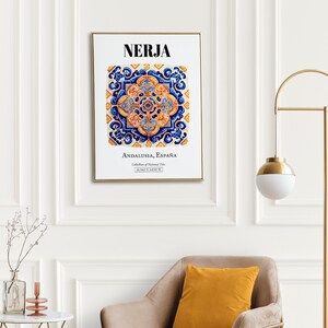 Nerja Andalusian Tile Masterpiece Wall Art Print Poster, Andalusia ...