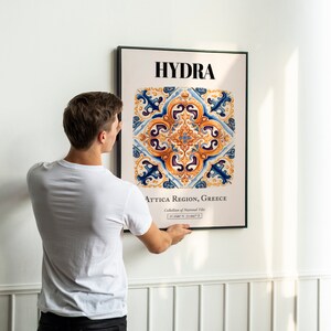 Hydra Enchanting Tile Pattern Poster: Greek Island Elegance in Wall Art ...