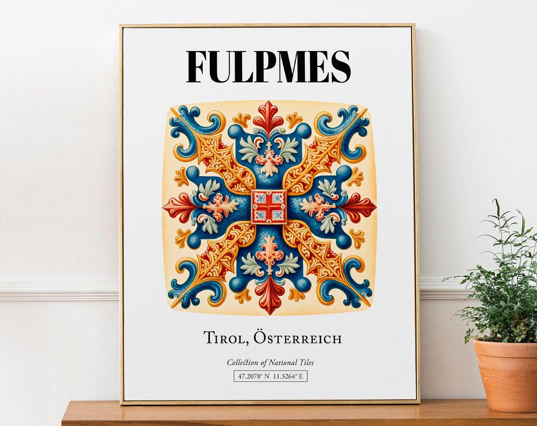 Fulpmes Austria Tile Art Print: Traditional Tirol Pattern - Etsy