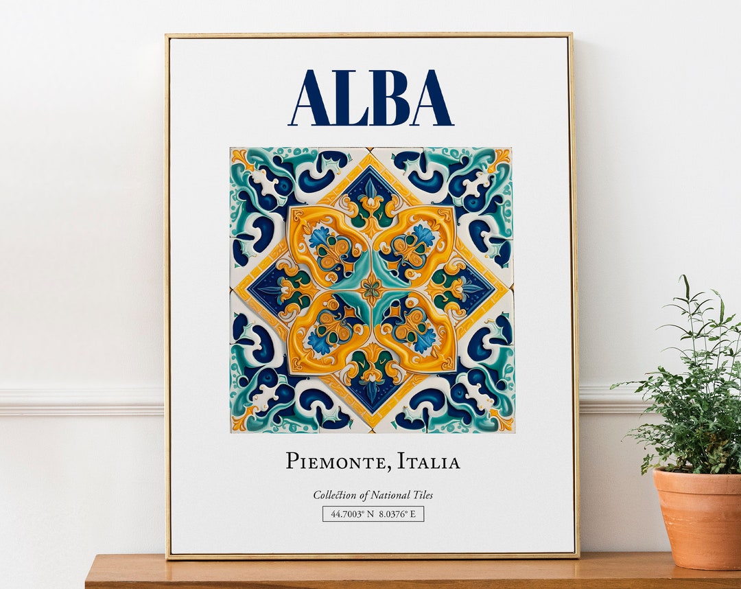 Alba, Piemonte, Italy, Aesthetic Folk Traditional Maiolica Tile, Wall ...