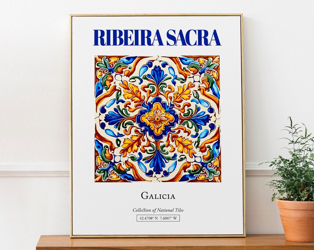 Galicia Spain Tile Art Print, Ribeira Sacra Poster - Etsy