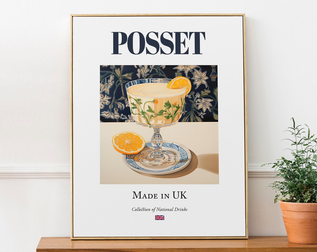 Posset on Maiolica Tile, Traditional English Beverage drink Print ...