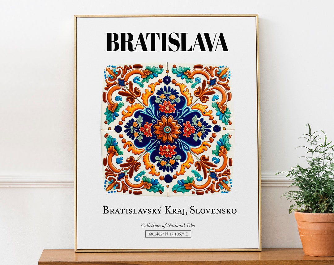Bratislava, Slovensko, Traditional Tile Pattern Aesthetic Wall Art ...