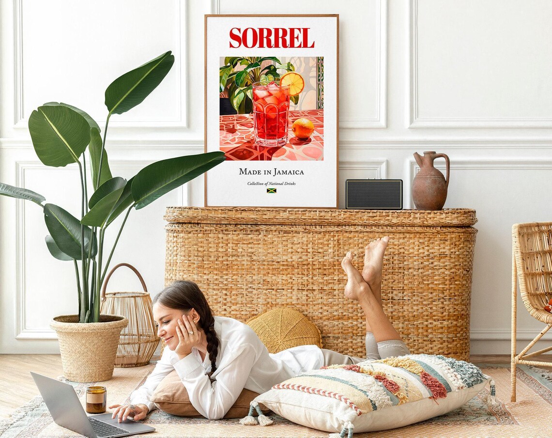 Sorrel, Traditional Jamaican Beverage (drink) Print Poster, Kitchen and ...