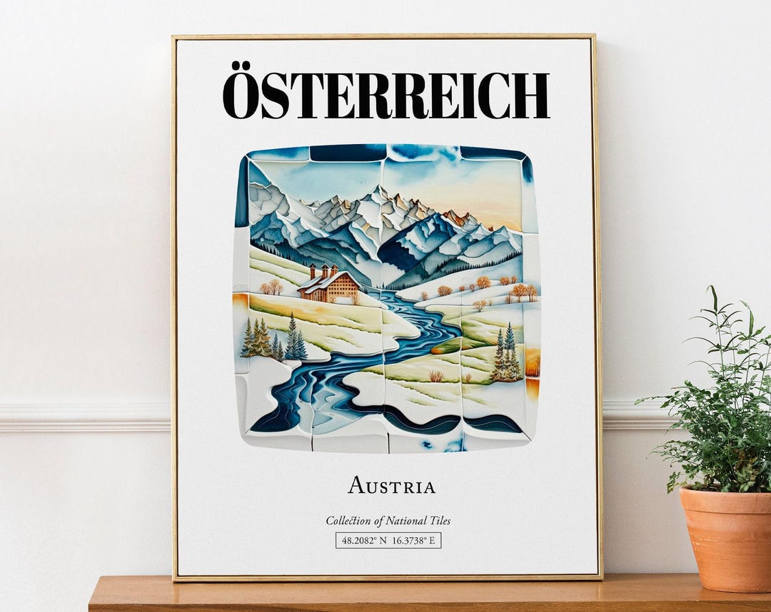 Österreich (austria) Traditional Tile Pattern Aesthetic Wall Art Decor ...