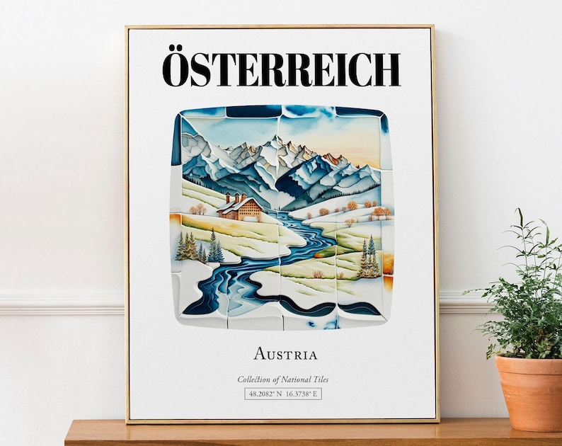 Österreich (austria) Traditional Tile Pattern Aesthetic Wall Art Decor ...