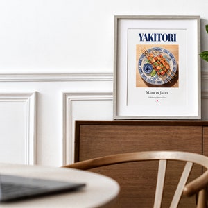 Yakitori on Maiolica Tile Plate, Traditional Japanese Food Wall Art ...