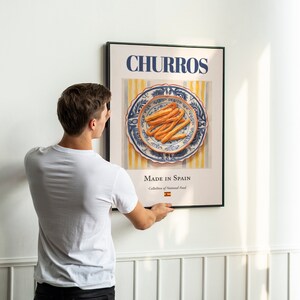 Churros on Maiolica Tile Plate, Traditional Spanish Food Wall Decor ...