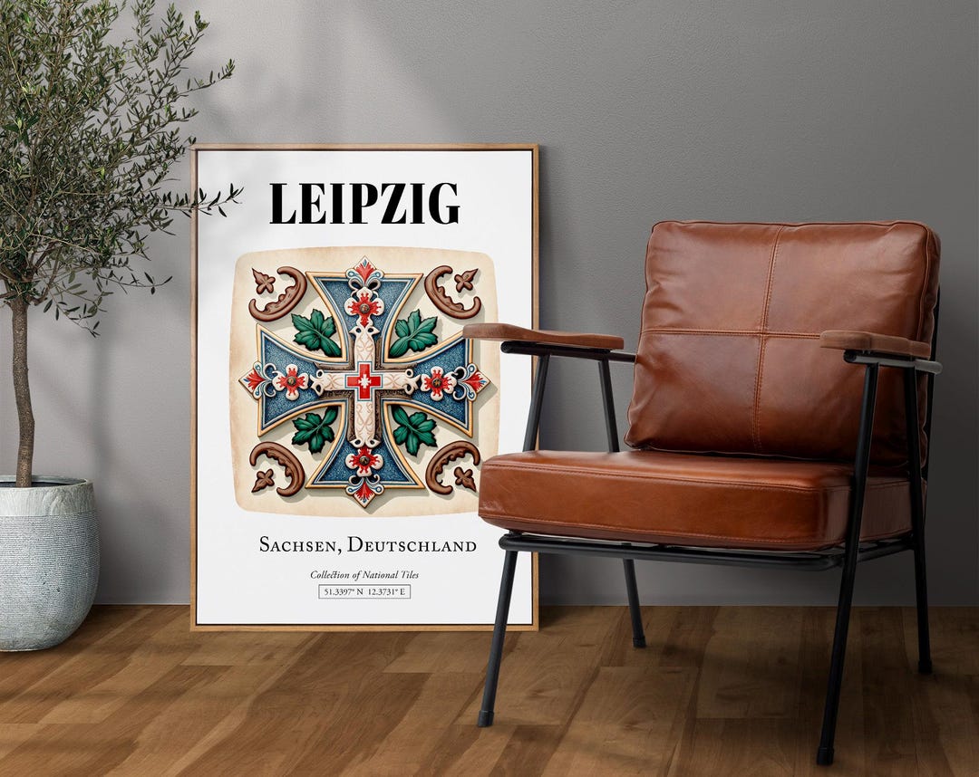 Leipzig, Sachsen, Germany, Traditional Tile Pattern Aesthetic Wall Art ...