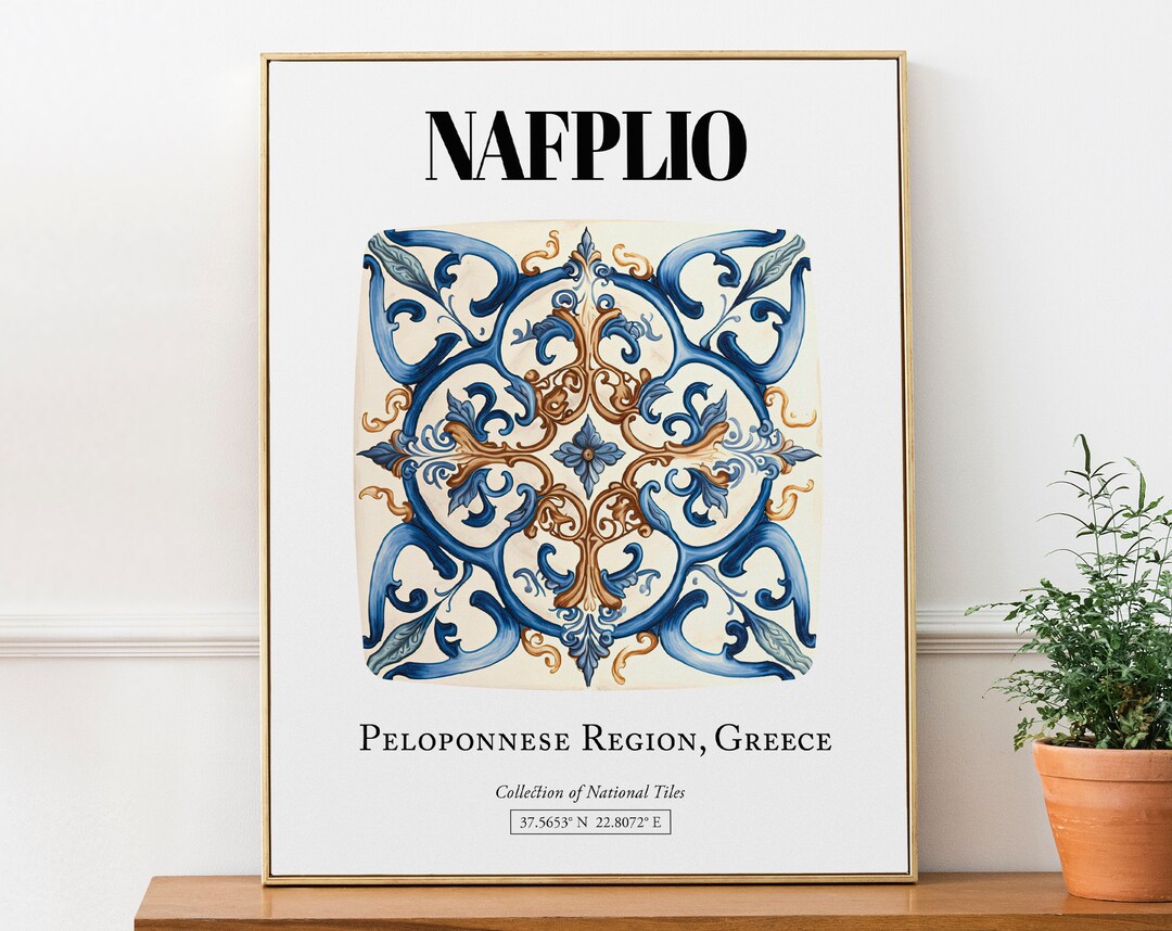 Nafplio Timeless Tile Patterns Poster: Greek History in Wall Art - Etsy
