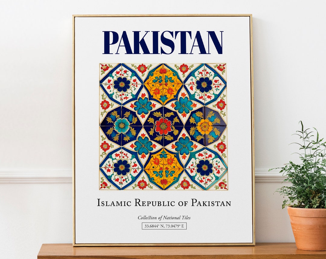Pakistan Aesthetic Traditional Tile, Wall Art Décor Print Poster ...