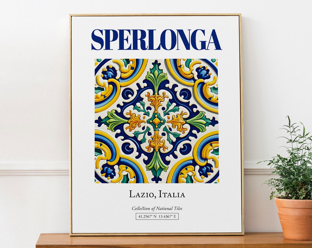 Sperlonga, Lazio, Italy, Aesthetic Folk Traditional Maiolica Tile, Wall ...