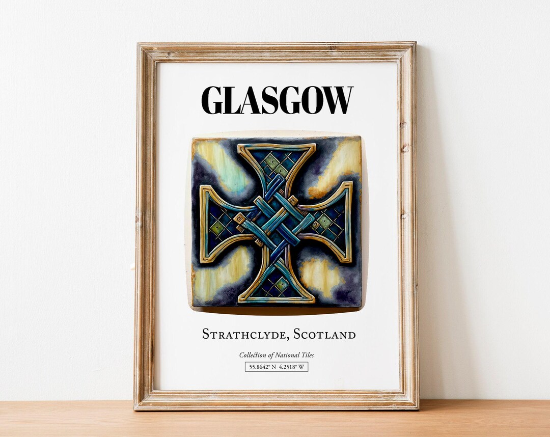 Glasgow Scotland Tile Art Print: Traditional Strathclyde Pattern - Etsy