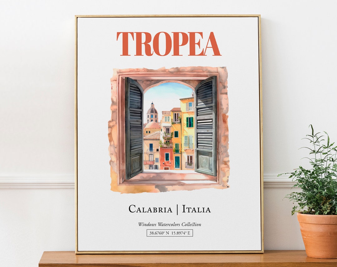 Tropea (calabria, Italia) Travel Print Poster, Traditional Window ...