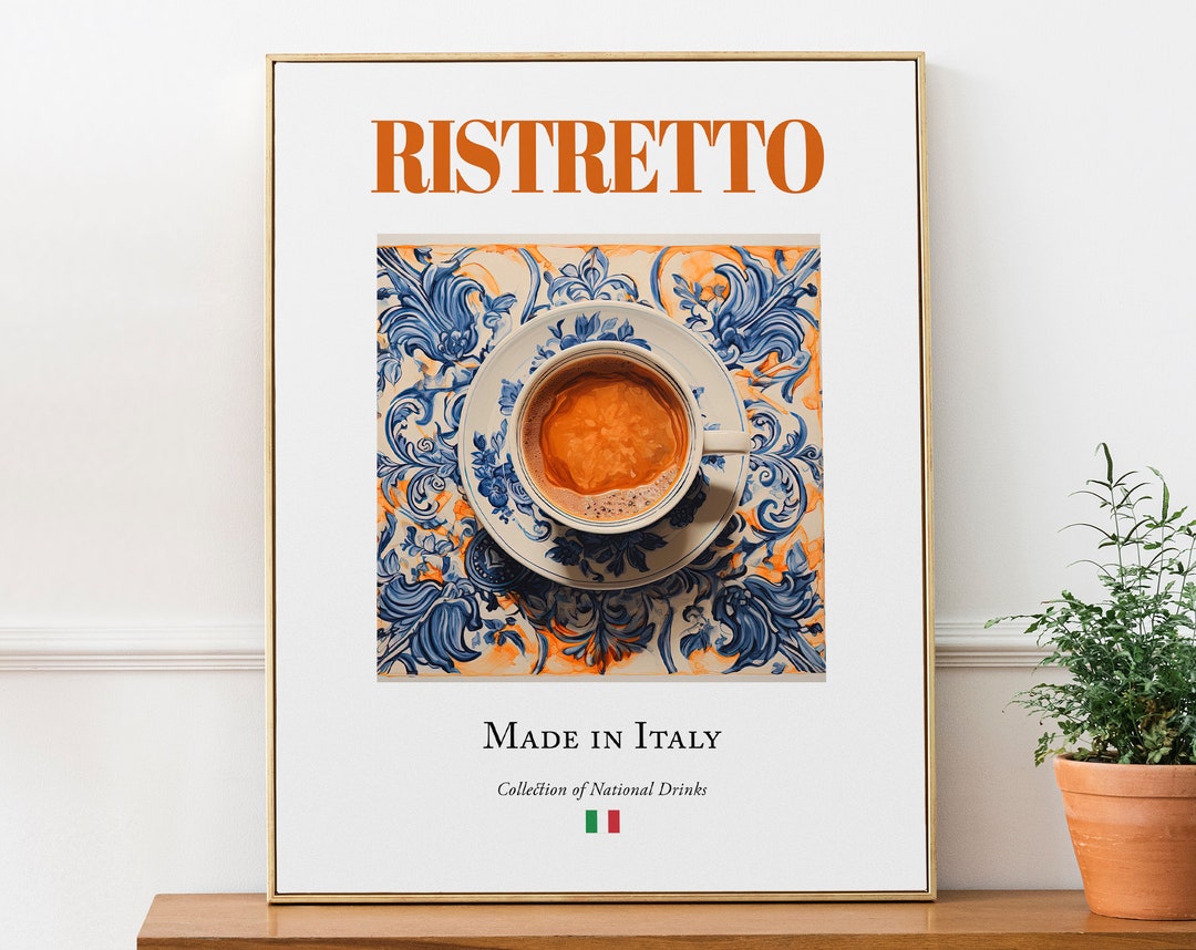 Ristretto on Maiolica Tile, Traditional Italian Beverage (drink) Print ...