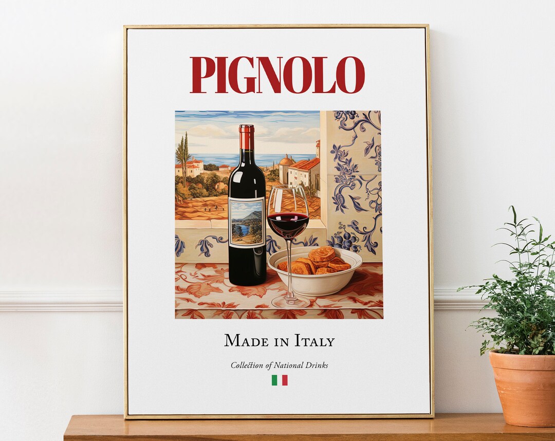 Pignolo on Maiolica Tile, Traditional Italian Beverage drink Print ...