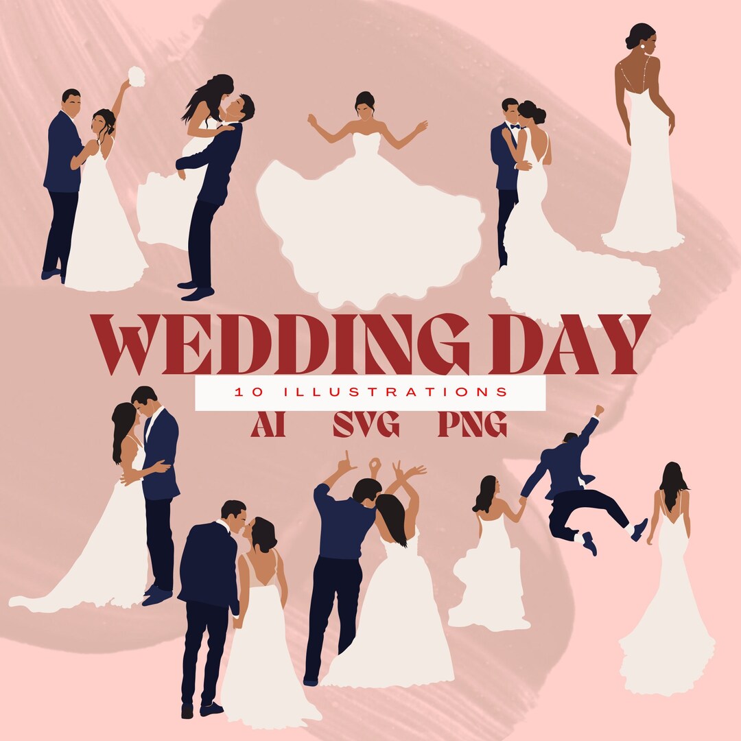 Wedding Clipart Bundle Svg, Couple Svg, Wedding Svg, Bride Svg, Wife ...