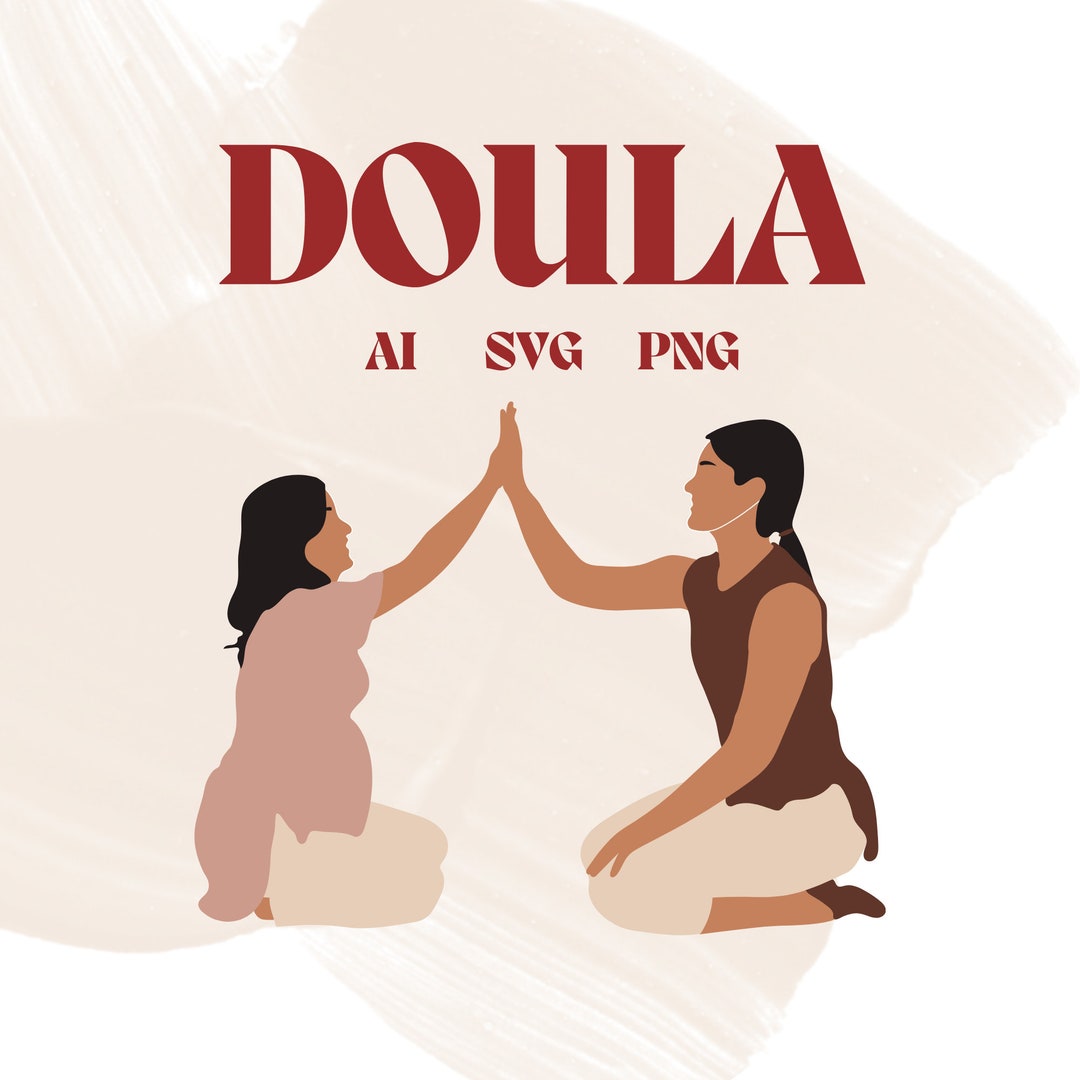 Doula SVG Clipart, Doula Illustratios, Pregnant Woman and Doula ...