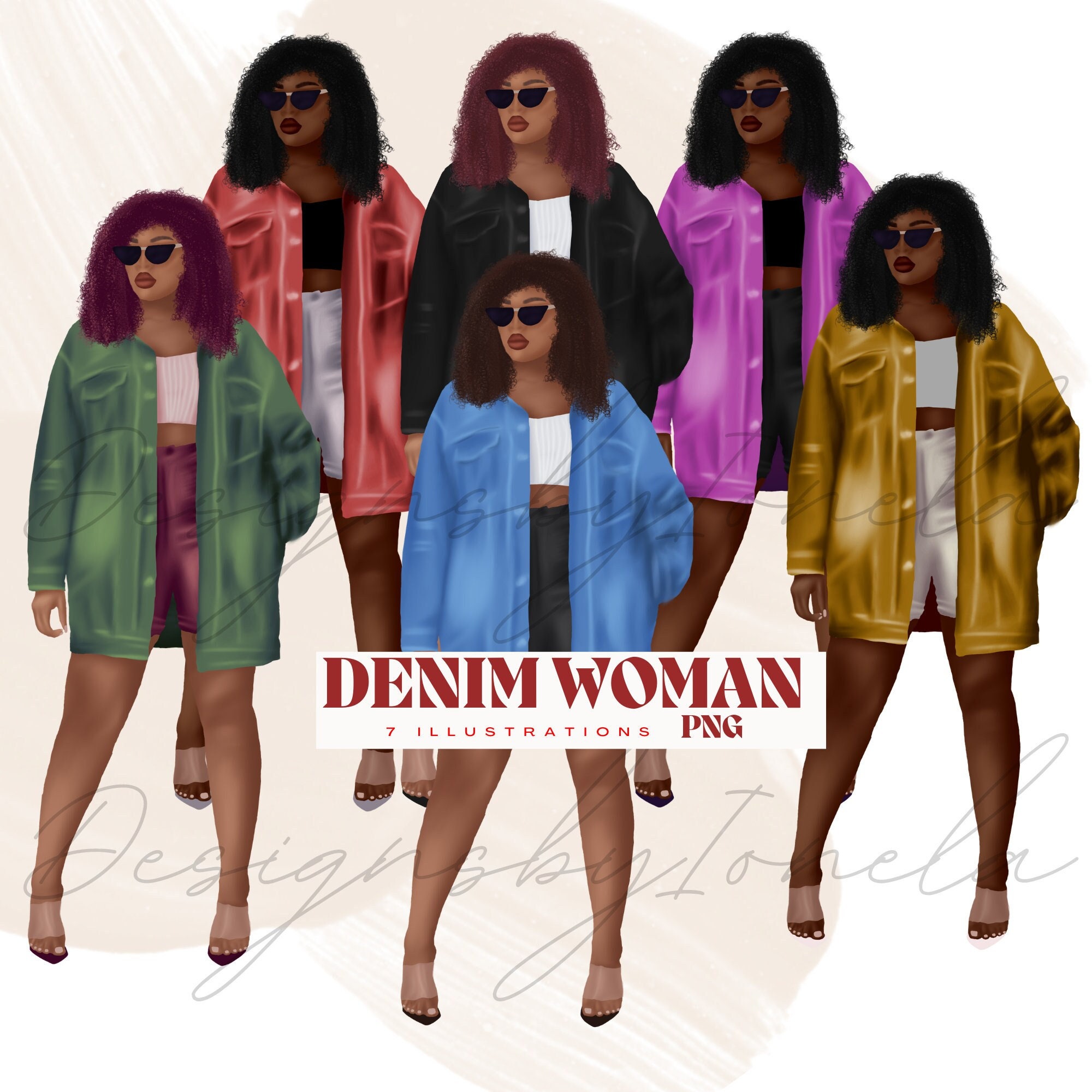 Denim Girl Clipart Fashion Woman, Curvy Girl Jeans Boss Babe, Planner ...