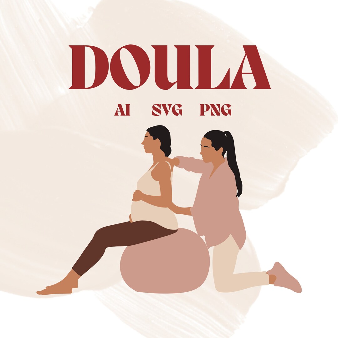 Doula SVG Clipart, Doula Illustratios, Pregnant Woman and Doula ...