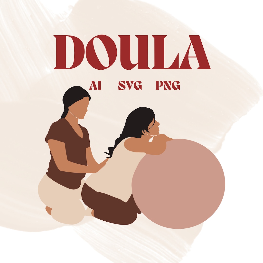 Doula SVG Clipart, Doula Illustratios, Pregnant Woman and Doula ...