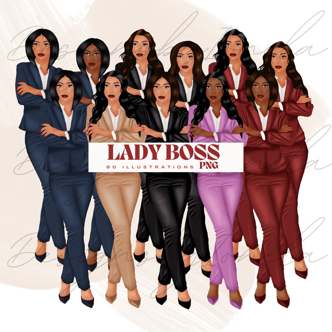 Fashion Girl Clipart, Glam Lady Boss Babe Illustration, Planner ...